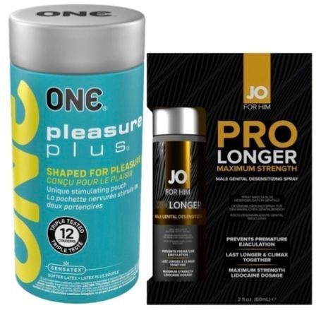 Купить Набор из ONE Pleasure Plus 12 шт + Пролонгатор JO Prolonger ...